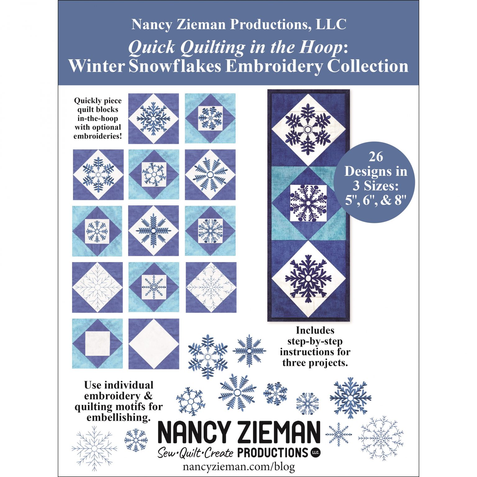 Nancy Zieman The Blog - Quick Quilting in the Hoop: Winter Snowflakes ...